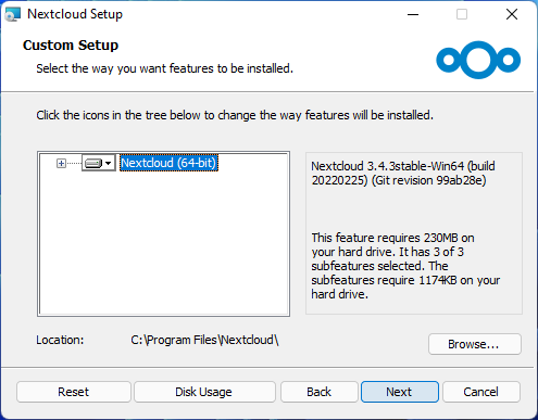 Configuration du client de synchronisation Nextcloud – DSI