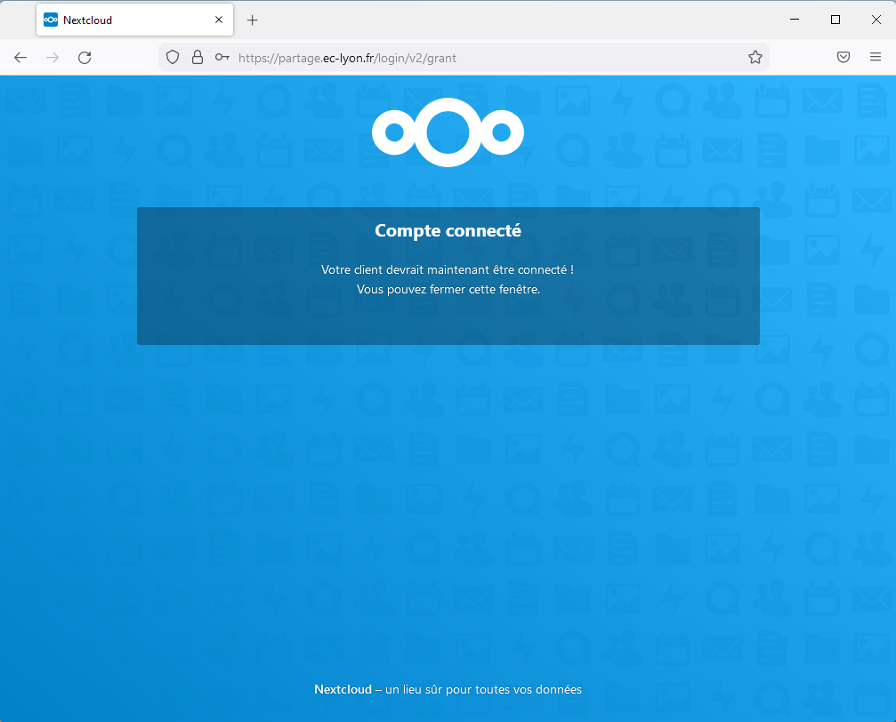 Configuration du client de synchronisation Nextcloud – DSI